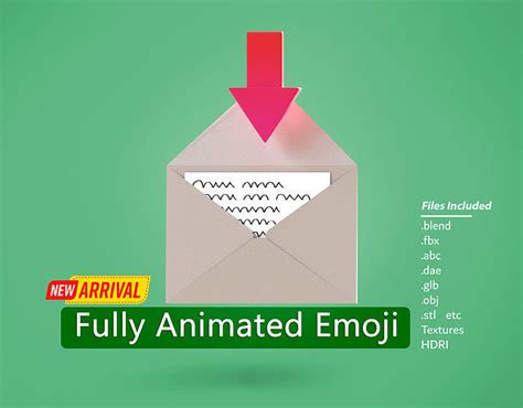 3d Model Inbox Emoji New Animated Vr Ar Low Poly Cgtrader