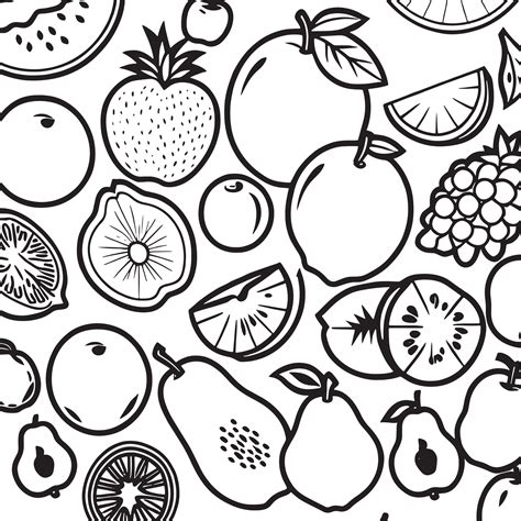 Delightful Garden A Visual Guide To Fruit Outline Coloring Page