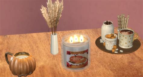 Functional Pumpkin Spice Candle 3 Wicks The Sims 4 Build Buy