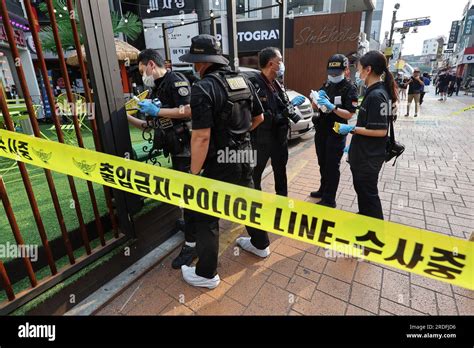 21st July 2023 Stabbing Rampage In Seoul A Police Line Is Set Up Near
