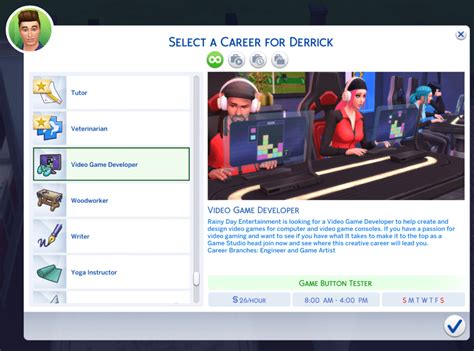 Video Game Developer Career The Sims 4 Mods Curseforge