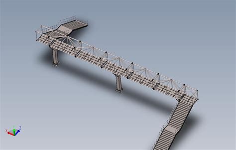 人行天桥 Solidworks 2014 模型图纸免费下载 懒石网