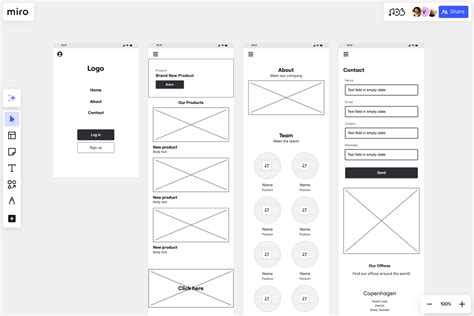 Free Mobile App Wireframe Template Miro 2025