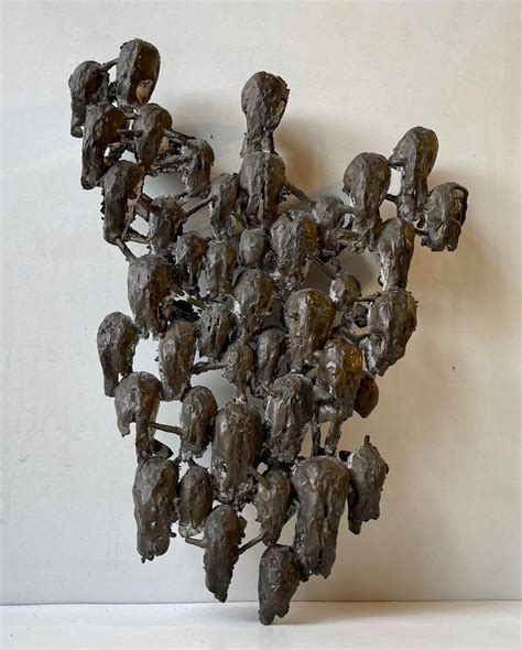 Wall Sculpture In Bronze 47 Skulls Entangled Rat King 1970s For Sale
