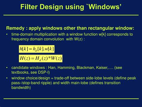 PPT Digital Signal Processing FIR Filter Design PowerPoint Presentation ID