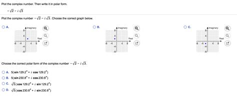 Solved Plot The Complex Number Then Write It In Polar Form