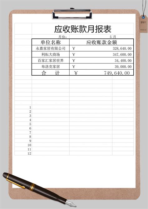 免费财务会计应收应付表Excel模板 免费财务会计应收应付表Excel下载 脚步网