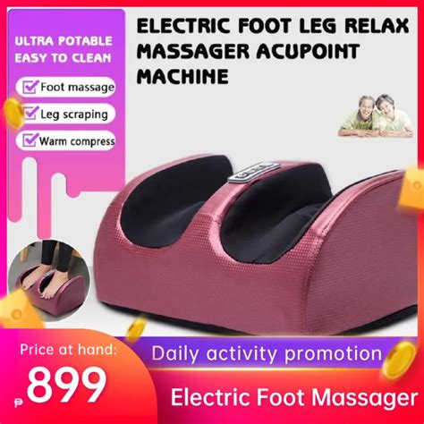 Electric Foot Heating Leg Relax Massager Acupoint Machine Remote Control Foot Care Massage