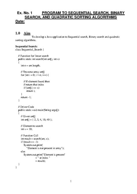 program reference oop its a complete notes for oops java ex no 1