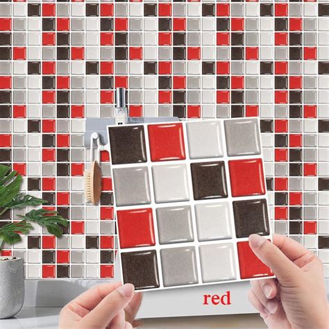 10/30/100Pcs Кухня ПВХ Плитка Наклейки для ванной комнаты Мозаика ...