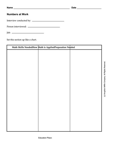 Numbers At Work Activity Sheet Printable Pdf Download