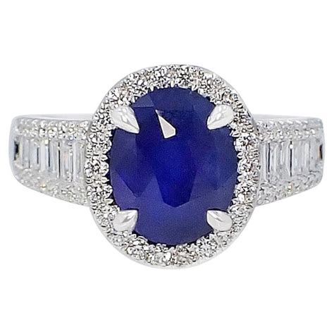 Gia Certified 276 Ct Platinum Sapphire Ring Ceylon Natural Blue