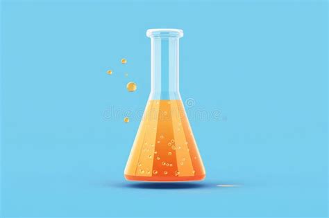 Orange Liquid Bubbling In A Flask Suitable For Science And Laboratory