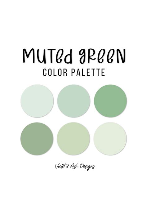 Muted Green Procreate Palette Color Chart Shades Of Green Etsy Artofit