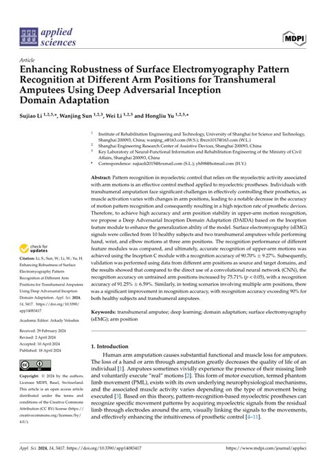 Pdf Enhancing Robustness Of Surface Electromyography Pattern