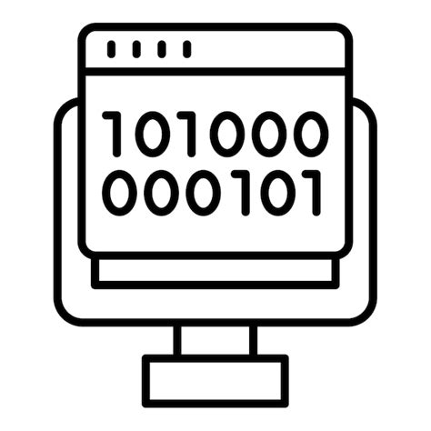 바이너리 코드 아이콘 프리미엄 벡터