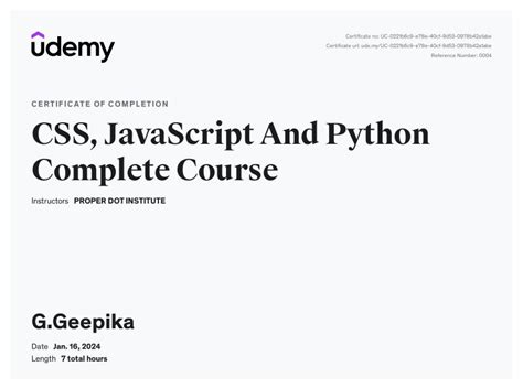 Finished A Course On Css Javascript And Python On Udemy Geepika Garike Posted On The Topic