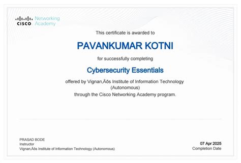 excited to share that i ve successfully completed the “cybersecurity essentials” course by cisco