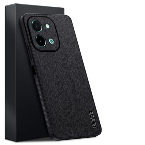 Vantime For Vivo Y28 4g Case Wood Texture Pattern Hard Casing