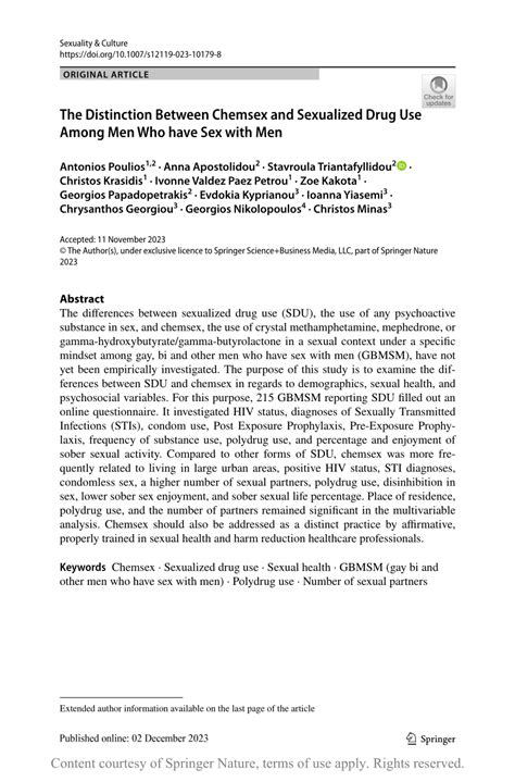 The Distinction Between Chemsex And Sexualized Drug Use Among Men Who Have Sex With Men