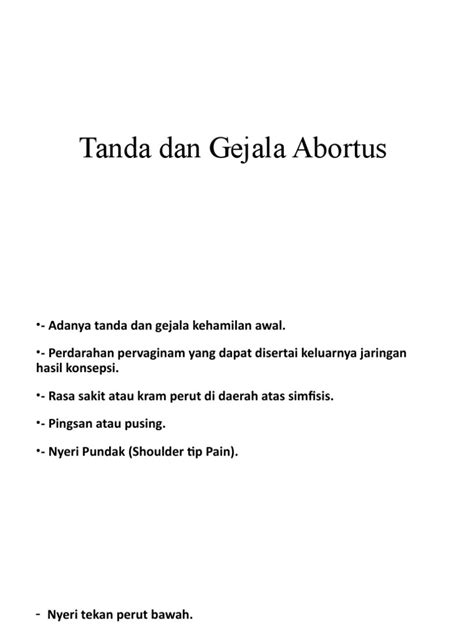 Tanda Dan Gejala Abortus Pdf