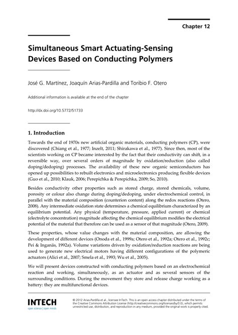 Pdf Simultaneous Smart Actuating Sensing Devices Based On Conducting
