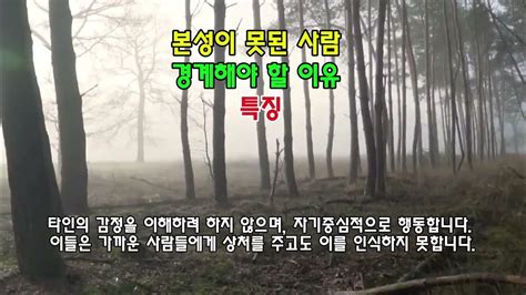 본성이 못된 사람 특징 Youtube