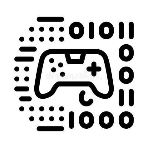 Game Development Binary Code Icon Vector Outline Illustration Stock