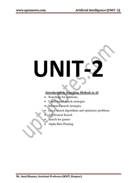 mca ai 2 unit pdf artificial intelligence intelligence ai