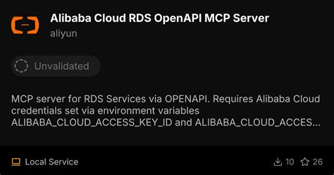 Alibaba Cloud Rds Openapi Mcp Server · Lobehub