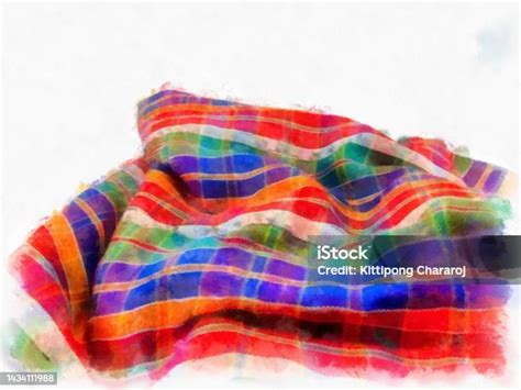 허리 옷감 또는 스코틀랜드 티슈 스타일 수채화 스타일 일러스트 인상파 그림 0명에 대한 스톡 벡터 아트 및 기타 이미지 0명 디자인 모던 양식 Istock