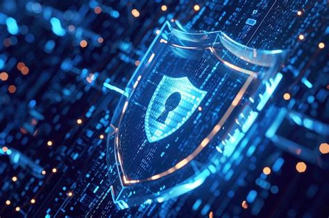 Premium Photo A Photo Showing A Computer Shield Placed On A Solid Blue Background Data