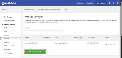 Matomo Tag Manager Configuration Usercentrics Support En