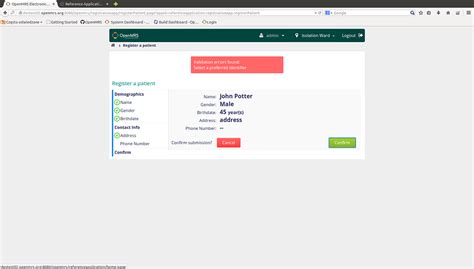 Validation Blocking Registering A Patient Development Openmrs Talk