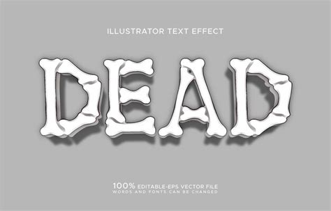 Premium Vector Scary Dead Cartoon Text Effect