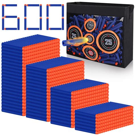 Pokiiulk 600pcs Refill Bullets Fit For Nerf Guns N Strike Elite Series Blasters Toy Guns Darts