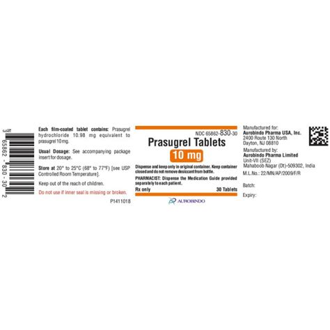 Prasugrel 10mg Rx Products