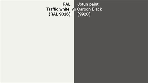 Ral Traffic White Ral 9016 Vs Jotun Paint Carbon Black 9920 Side By