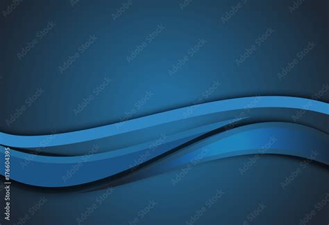 Blue Gradient Curve Background Material Design Overlap Layer Stock Vector Adobe Stock