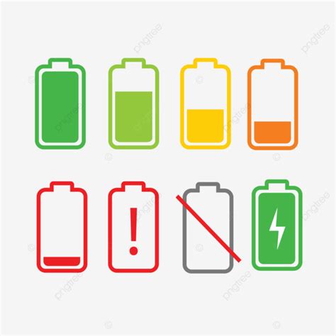 배터리 충전 수준 표시 벡터 배터리 벡터 배터리 표시기 세트 배터리 충전 수준 Png 일러스트 및 벡터 에 대한 무료