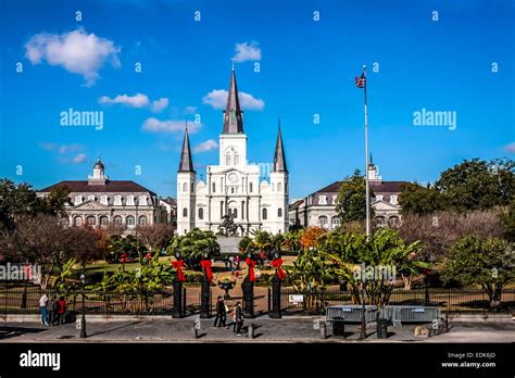 St Louis Cathedral On The North Side Of Jackson Square In New Orleans