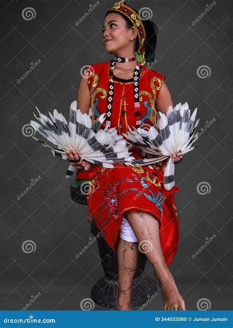A Portrait Of A Borneo Dayak Tribe Dancer Editorial Image Image Of Iban Kalimantan 344032080