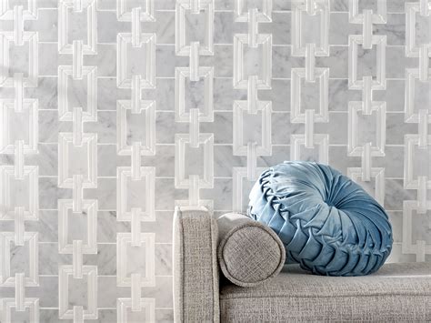 Ansel Thassos And Bianco Carrara Marble Waterjet Mosaic Floor And Decor