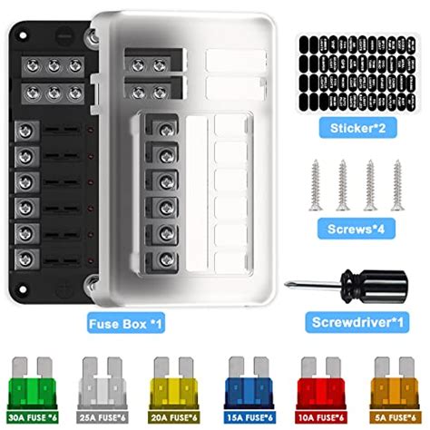 Marine Fuse Block V Fuse Box Way Boat Fuse Panel V Power Distribution Block With LED