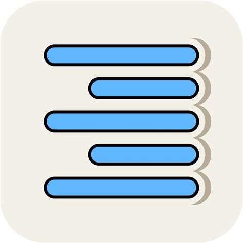 Horizontal Right Align Line Filled White Shadow Icon 42863188 Vector