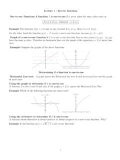 Lecture Inverse Functions One To One Functions A Lecture Inverse Functions One To