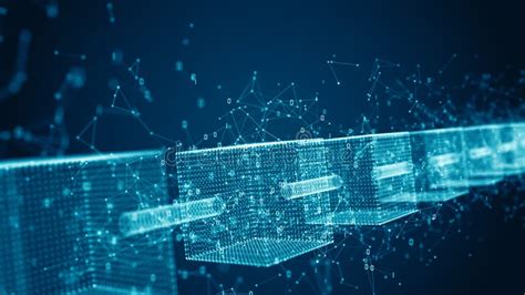 Abstract Blockchain Network Visual With Interconnected Digital Blocks