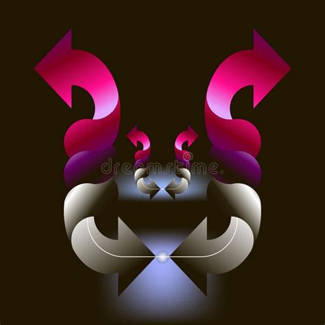 Twister Arrows On A Black Background In The Form Of An Energy Installation Stock Vector