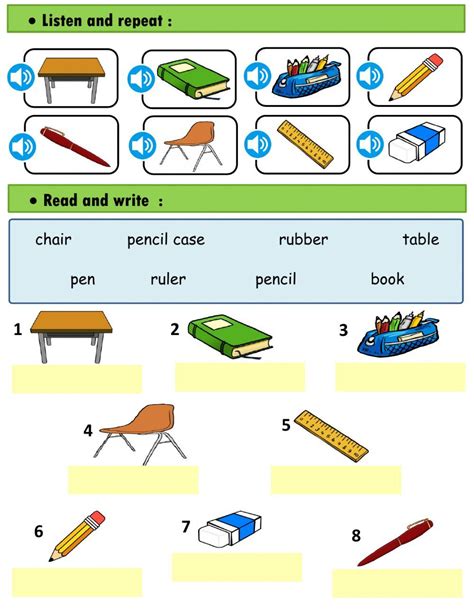 Listen And Chooseclassroom Objects Worksheet Classroom Learning
