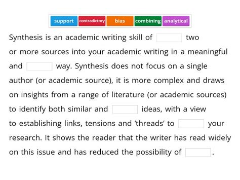 What Is Synthesis Complete The Sentence